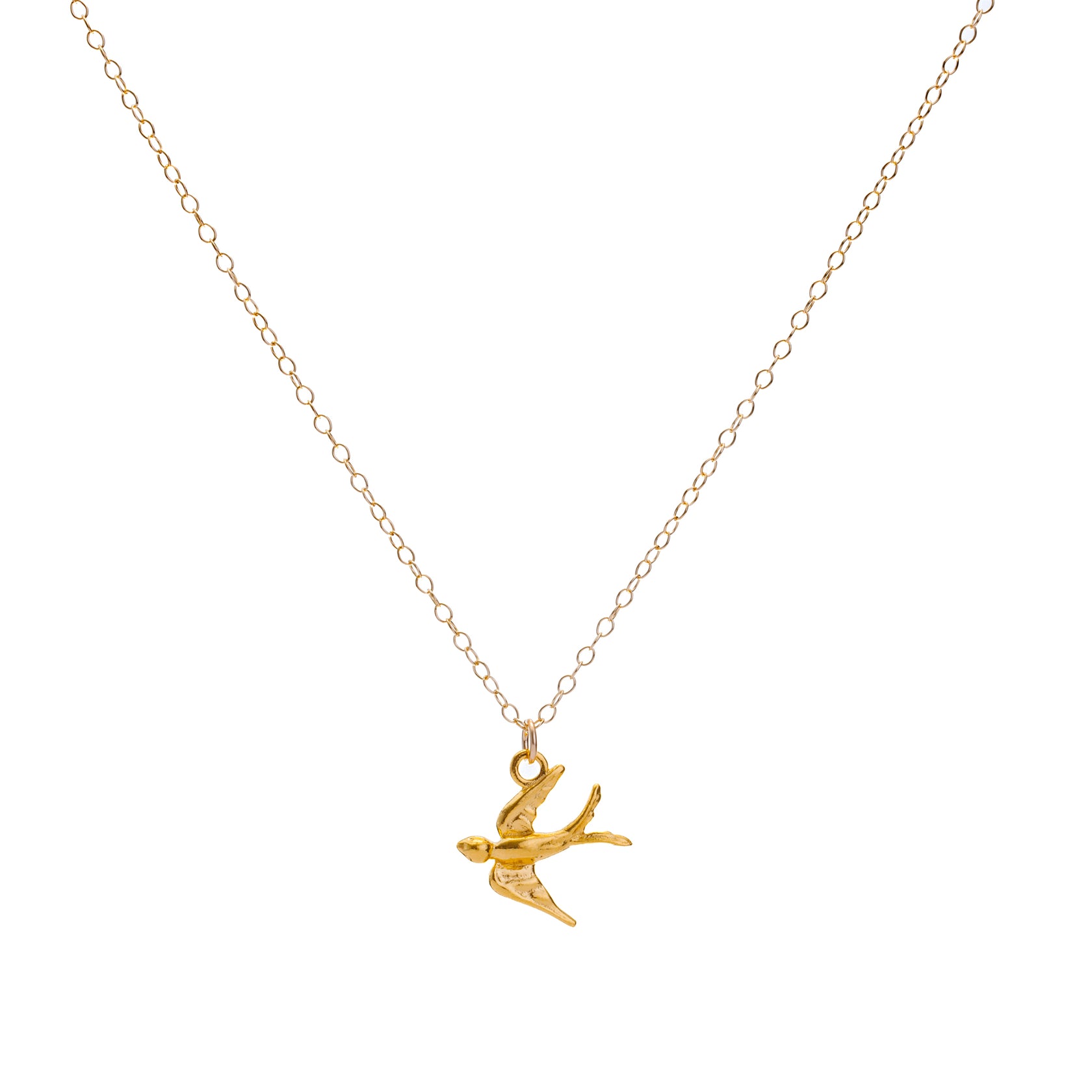 Gold Swallow Charm Necklace | Affordable Ethical Jewellery – Oh My ...